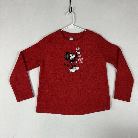 Disney | Tops | Disney Mickey Mouse Sleepwear Top Christmas Ls Sherpa ...